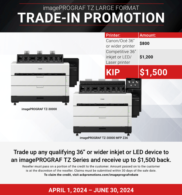 Canon Plotter Promotions - Upgrade and Save